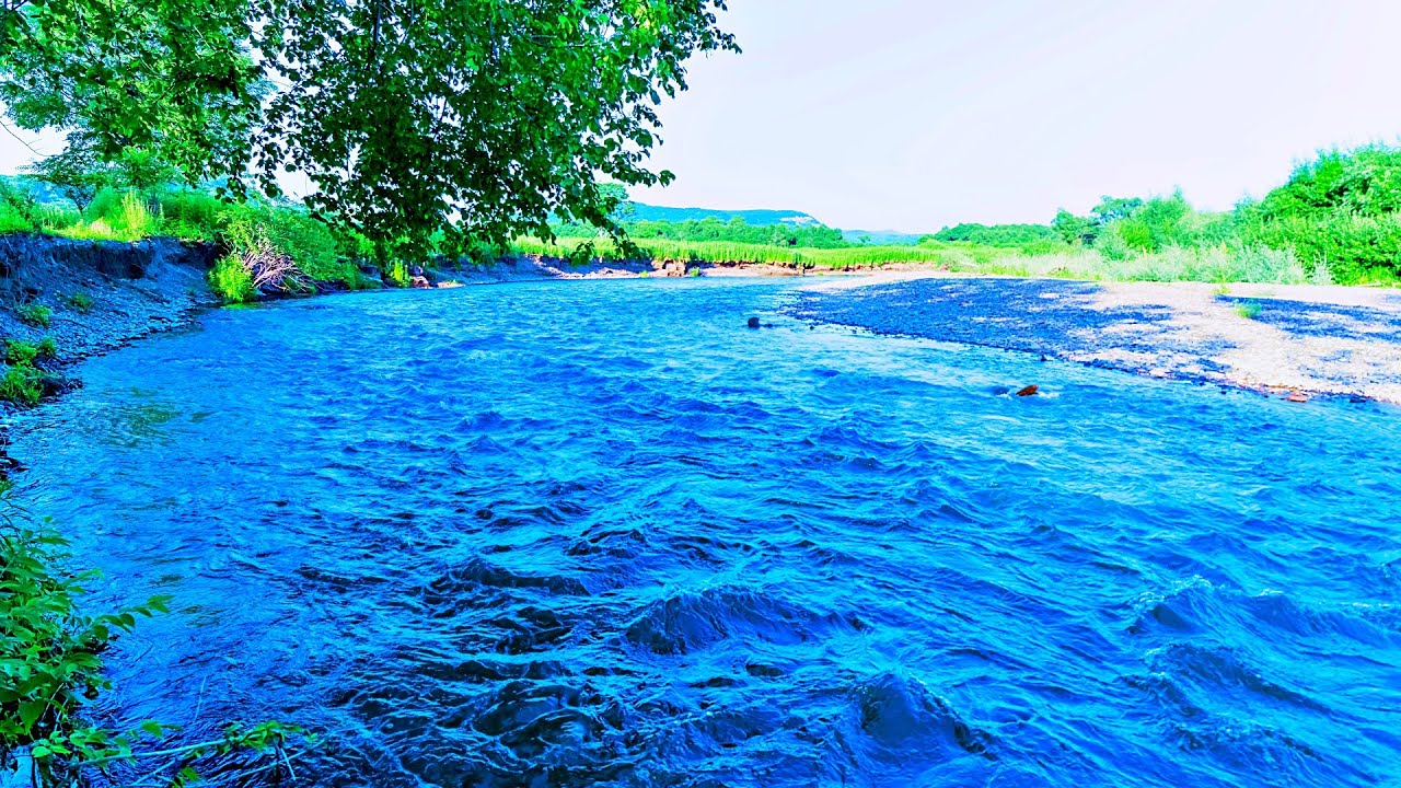 4Kᵁᴴᴰ | River sounds. Calming Noise River - 4 hours for rest and ...