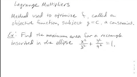 Lagrange Multipliers - Multivariable Calculus (14.8) - YouTube