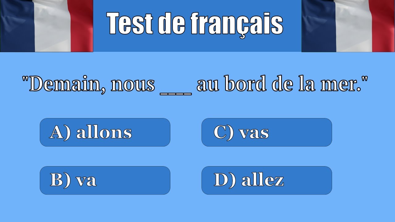 Mixed French Grammar Quiz Beginner Level A1-A2 (exercise for verbs ...