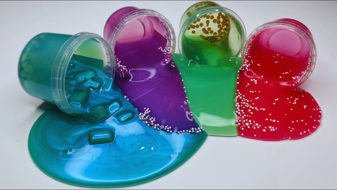Satisfying ASMR Video | Mixing All My Slimes | Huge Rainbow Slime ...