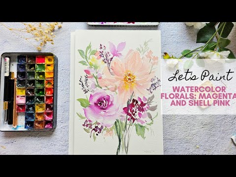 Color Play: Watercolor Florals in Permanent Magenta and Shell Pink ...