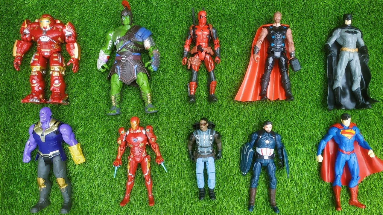 Menemukan mainan avenger Hulkbuster, Hulk, Deadpool, Thor, Batman - YouTube