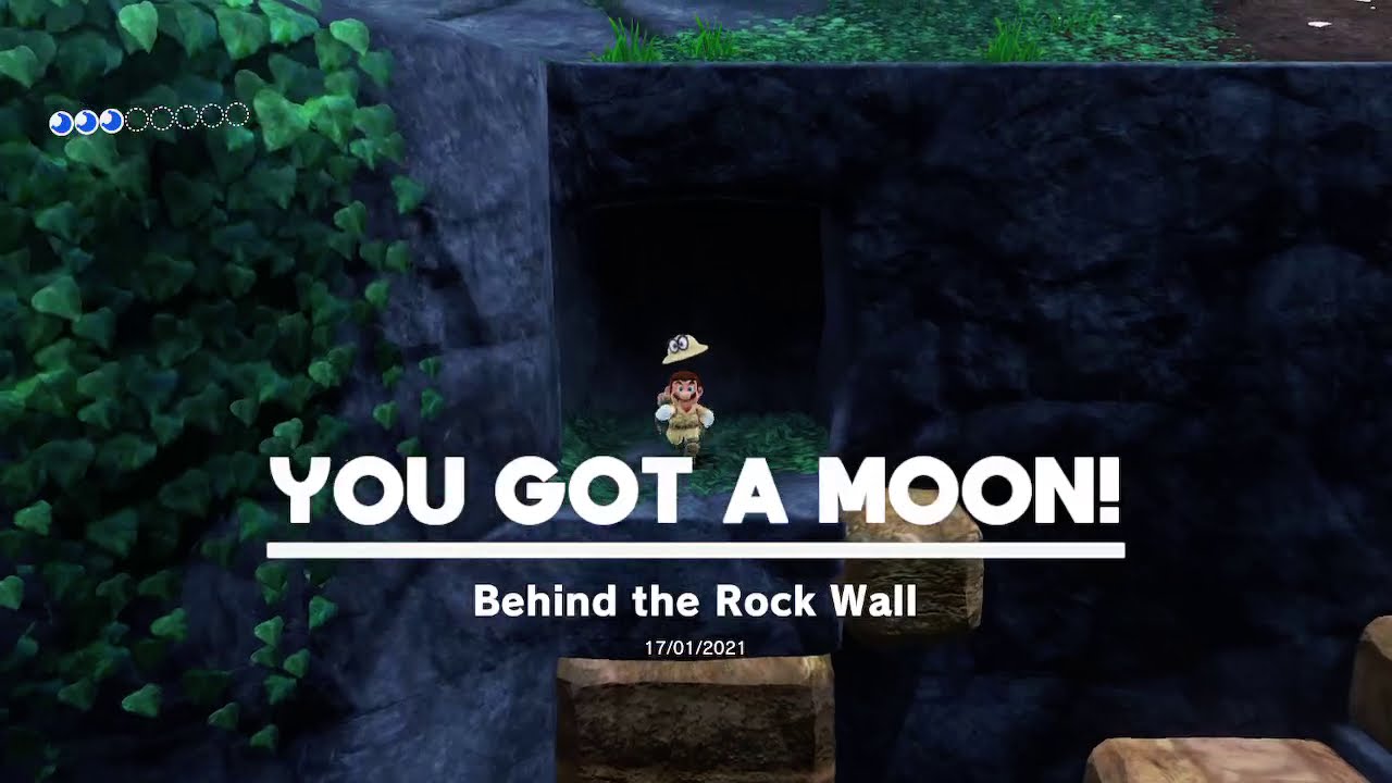 Super Mario Odyssey - Mario gets a blue moon Behind the Rock Wall (part ...