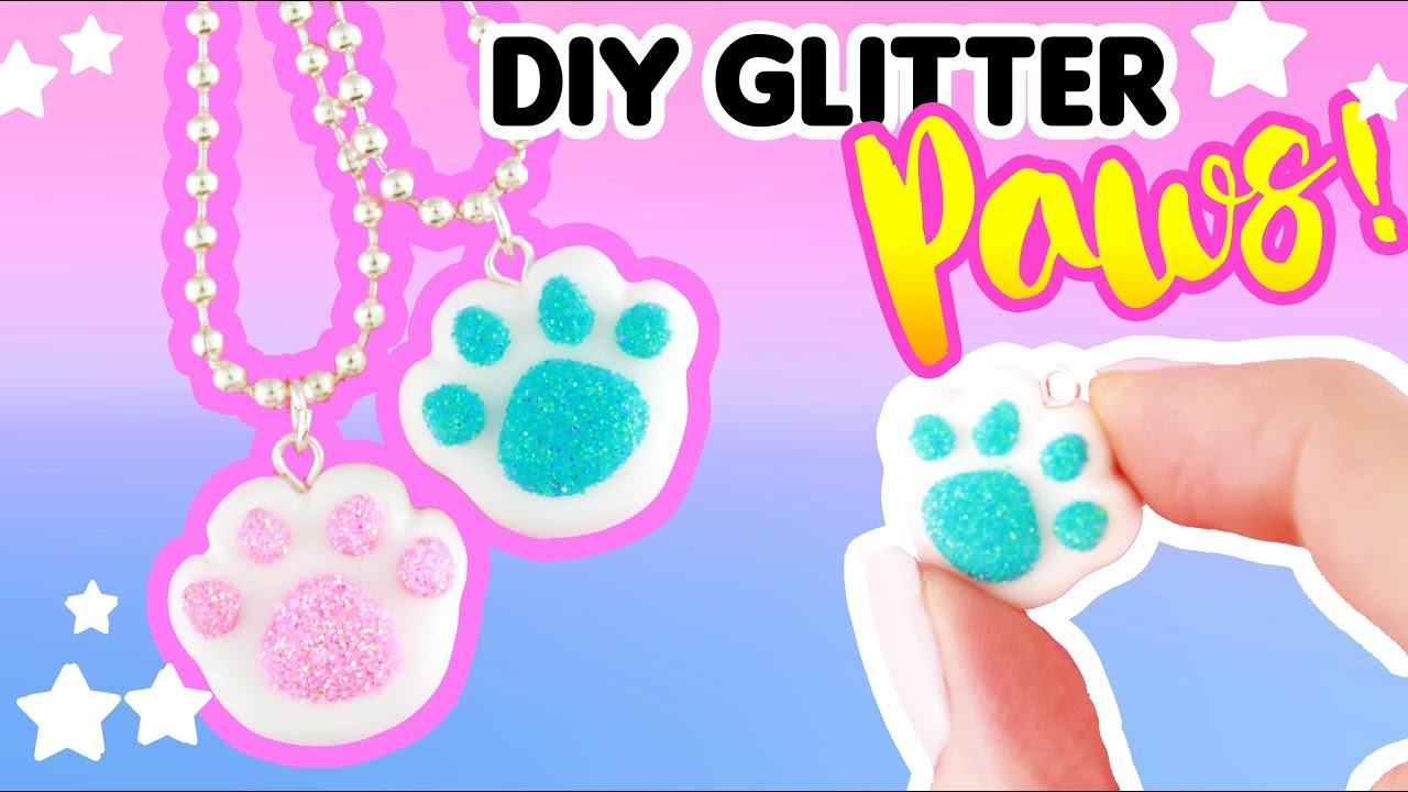 DIY GLITTER PAWS! - CLAY Crafts! | KAWAII FRIDAY - YouTube