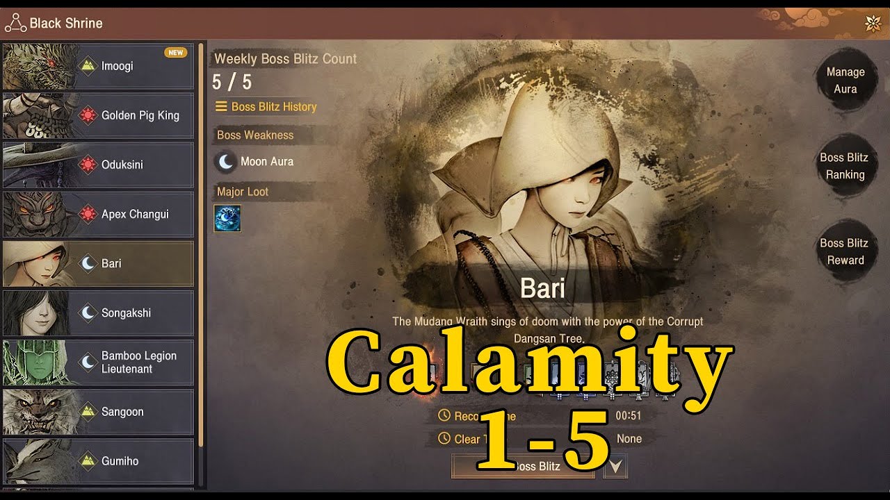 Black Desert Online Boss Blitz | Bari, Calamity 1-5 | Archer - YouTube