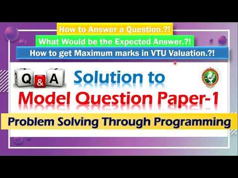 VTU Model Question paper solution | Problem Solving through Programming ...