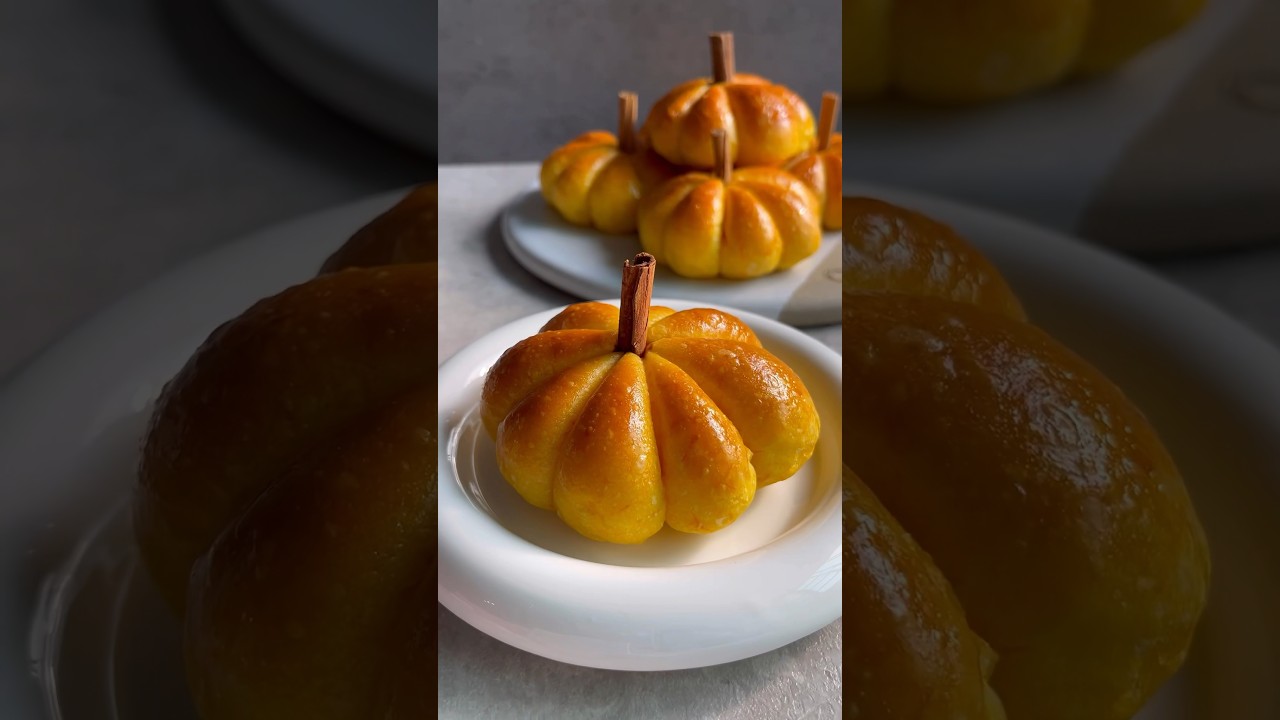 Pumpkin Buns with Molten Chocolate #bread #homemade #recipe#pumpkin# ...