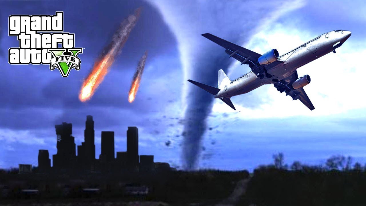 Surviving Huge Tornado & Meteors DISASTER in Los Santos in GTA V Mods ...