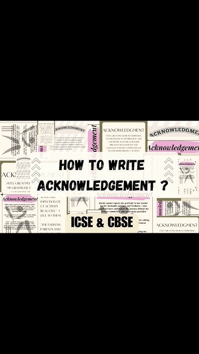 Acknowledgement | How to write acknowledgement| School Project File ...
