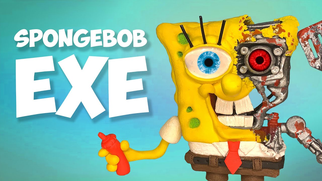 How to make SpongeBob EXE with POLYMER CLAY (FIMO) / TUTORIAL / DIY ...