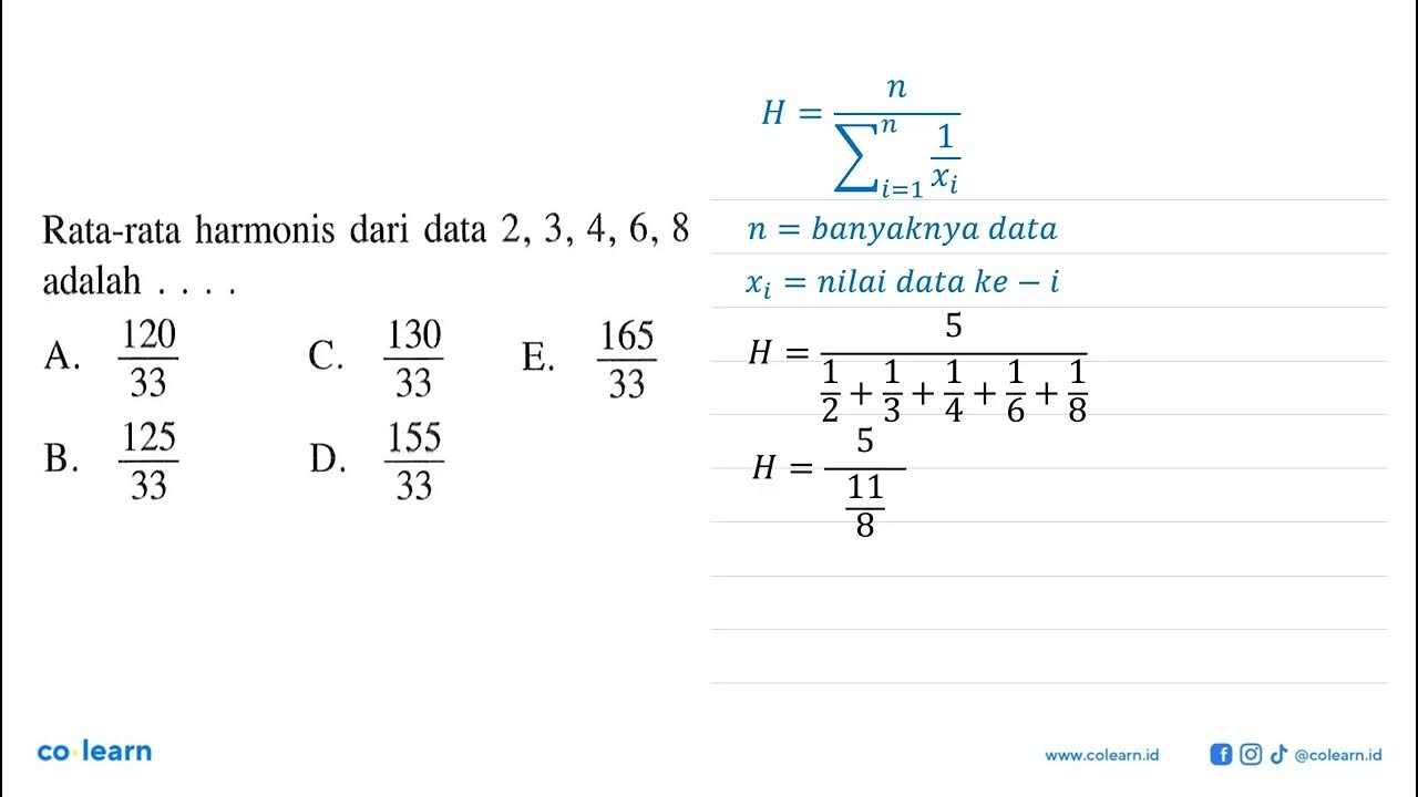 Rata rata Harmonis Dari Data 2 3 4 6 8 Adalah YouTube rata-rata-harmonis-dari-data-2-3-4-6-8-adalah-youtube