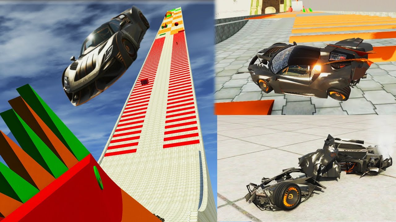 HUGE MEGA RAMP Crashes – BeamNG Drive | MrPOOL - YouTube