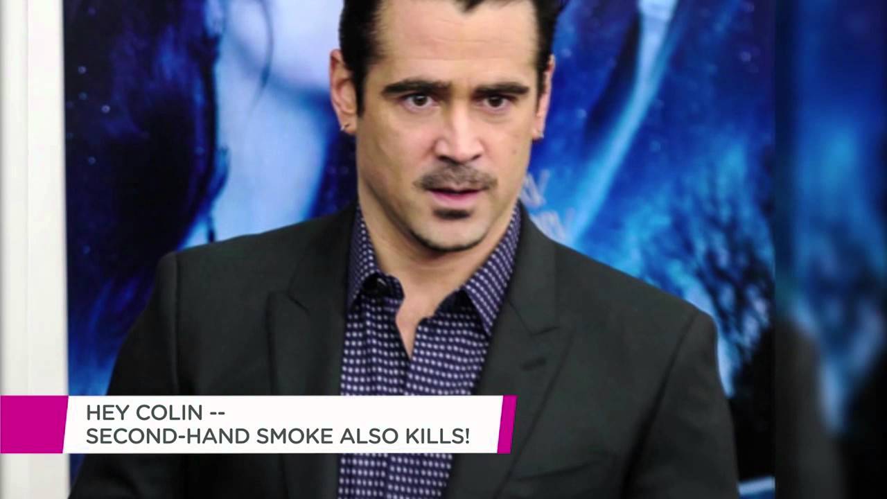 Colin Farrells tobacco addiction goes up in smoke I SMG Celeb - YouTube