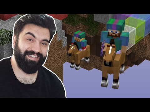 UÇAN ATLAR İLE BİTİRDİK! Minecraft: EKİPLİ BED WARS