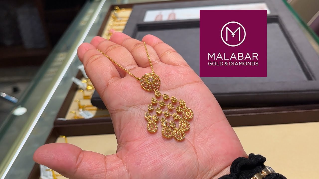 Malabar gold lightweight beautiful and unique chain pendant design ...