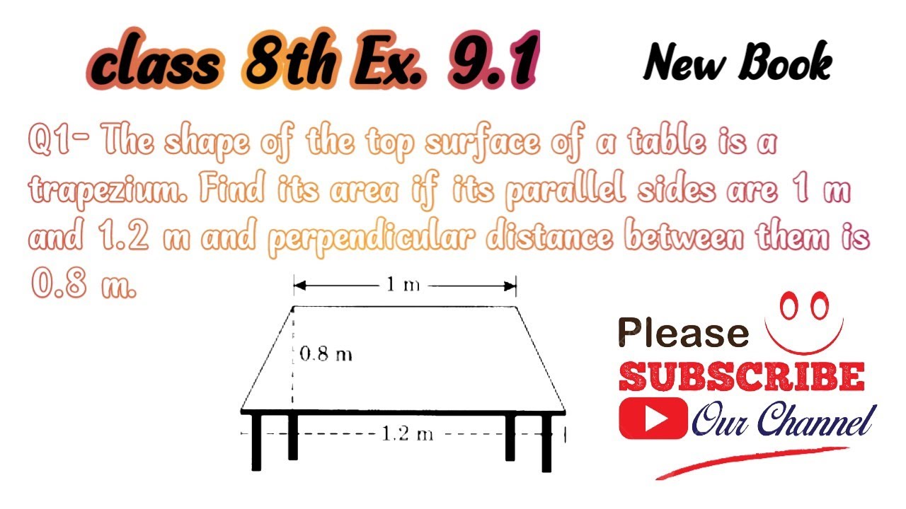 The shape of the top surface of a table is a trapezium. Find its area ...