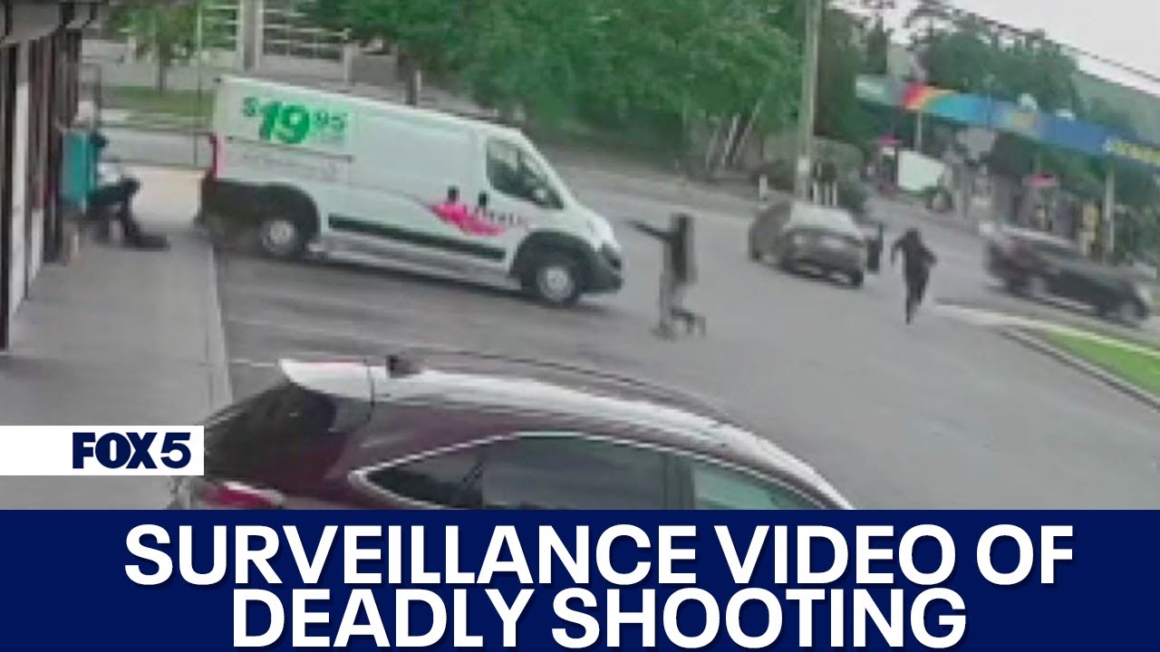 Exclusive surveillance video shows deadly shooting - YouTube