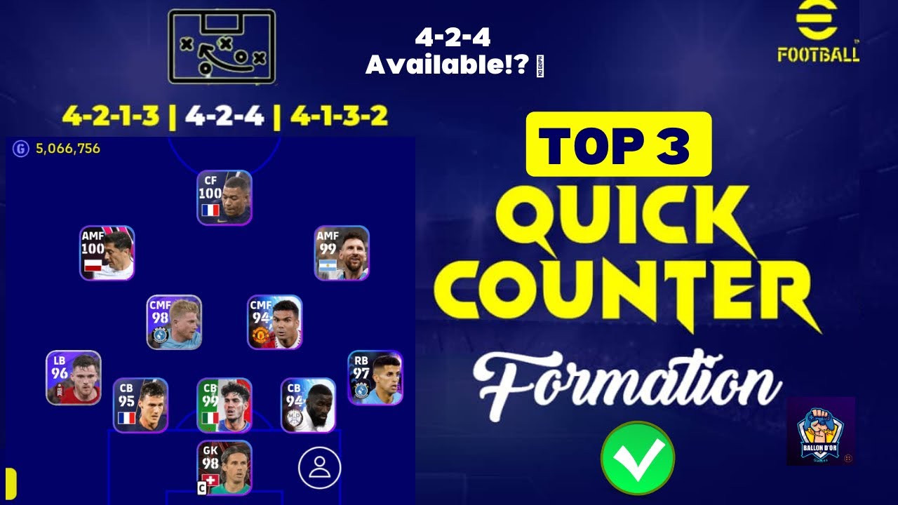 Top 3 Quick Counter Best Formations (5 Defenders) | Best Quick Counter ...