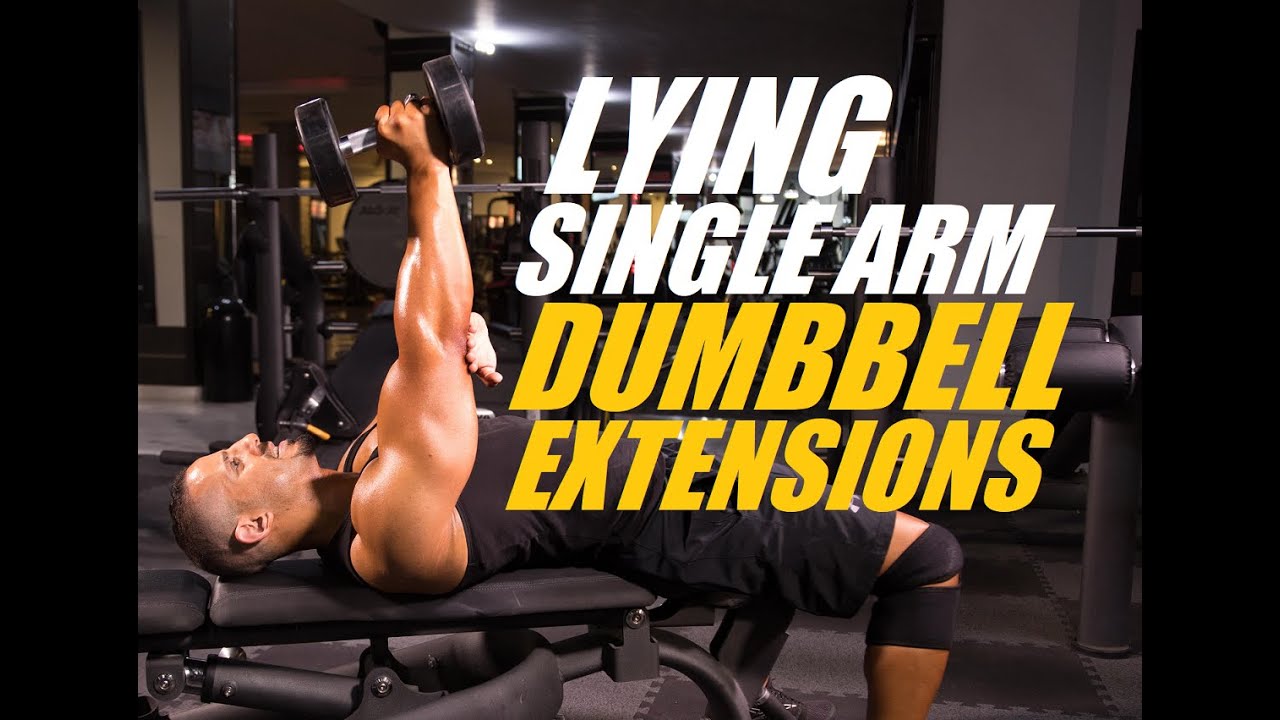 Lying Single Dumbbell Extensions (Triceps) - YouTube