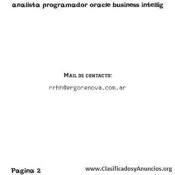 analista programador oracle business intellig Fecha: 4 de agosto de ...