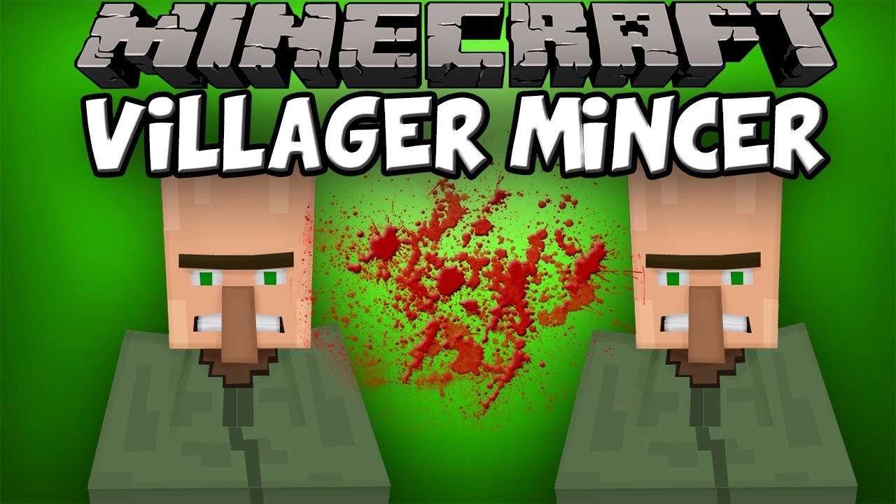 Minecraft: {VILLAGERS MUST DIE!😈} Villager Mincer Mod Showcase! - YouTube