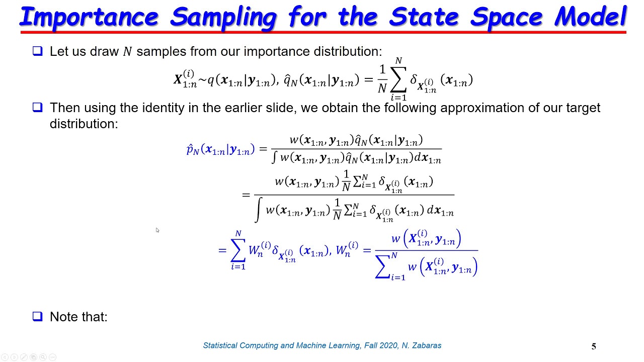 Lecture 35 Sequential Importance Sampling Youtube