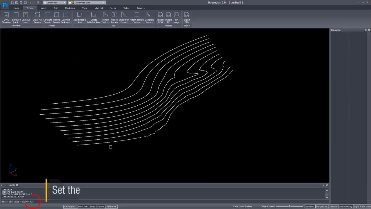 #CAD Houseplan 2.0-Terrain-Contour Line-Draw Contours - YouTube