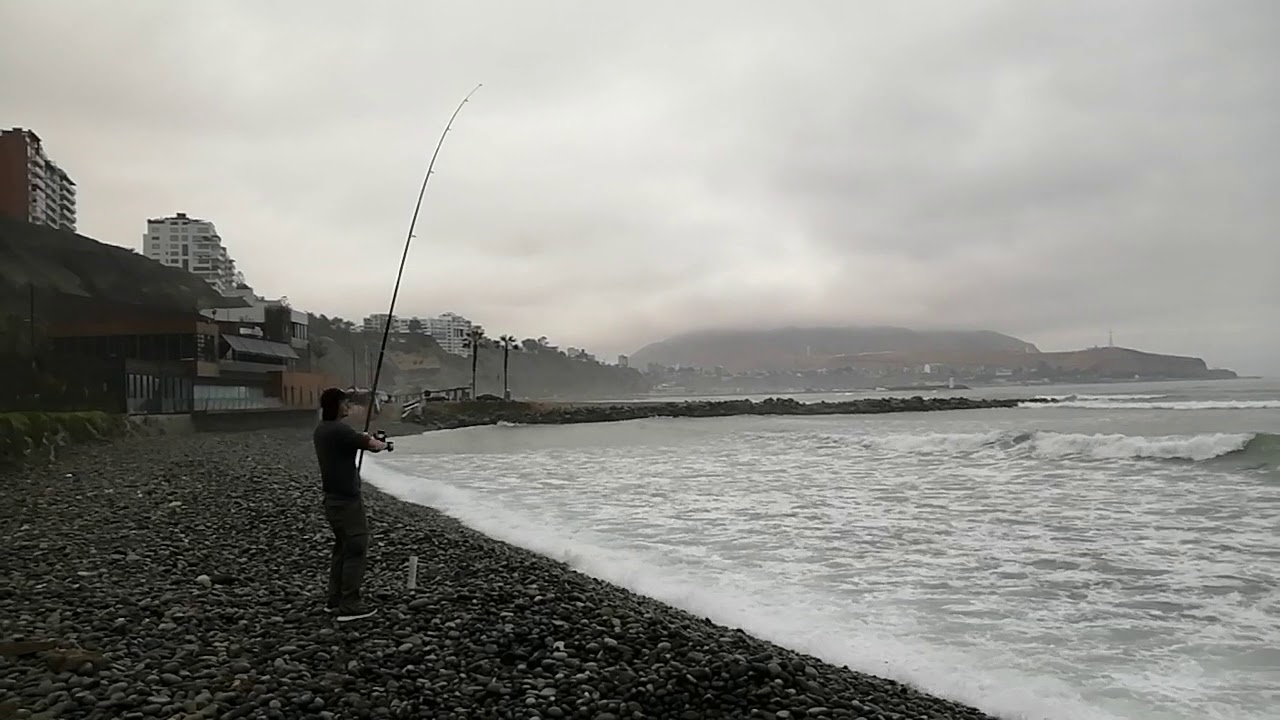 Pesca de tramboyo en la costa verde - YouTube
