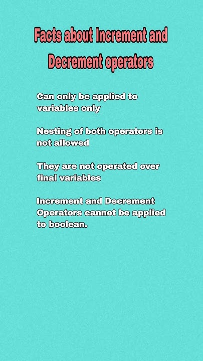 Increment & Decrement Operators in Java | Key Facts & Restrictions ...