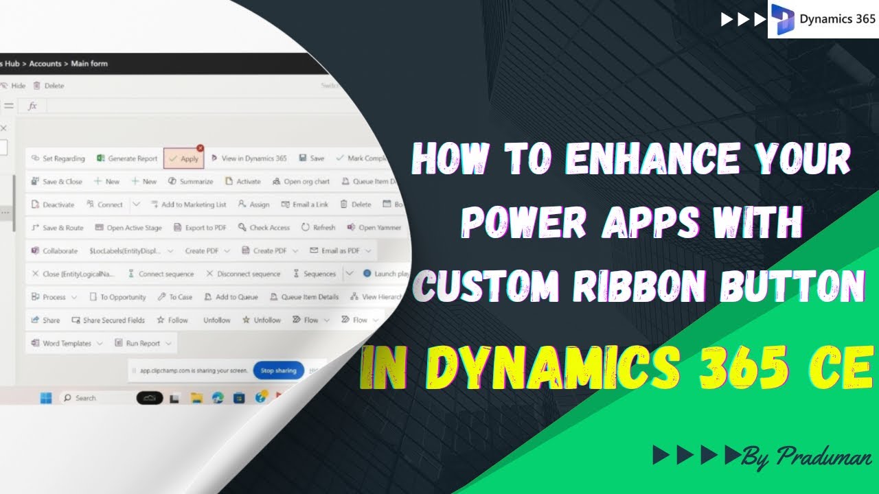 How to Enhance Your Power Apps with Custom Ribbon Buttons in D365 - YouTube