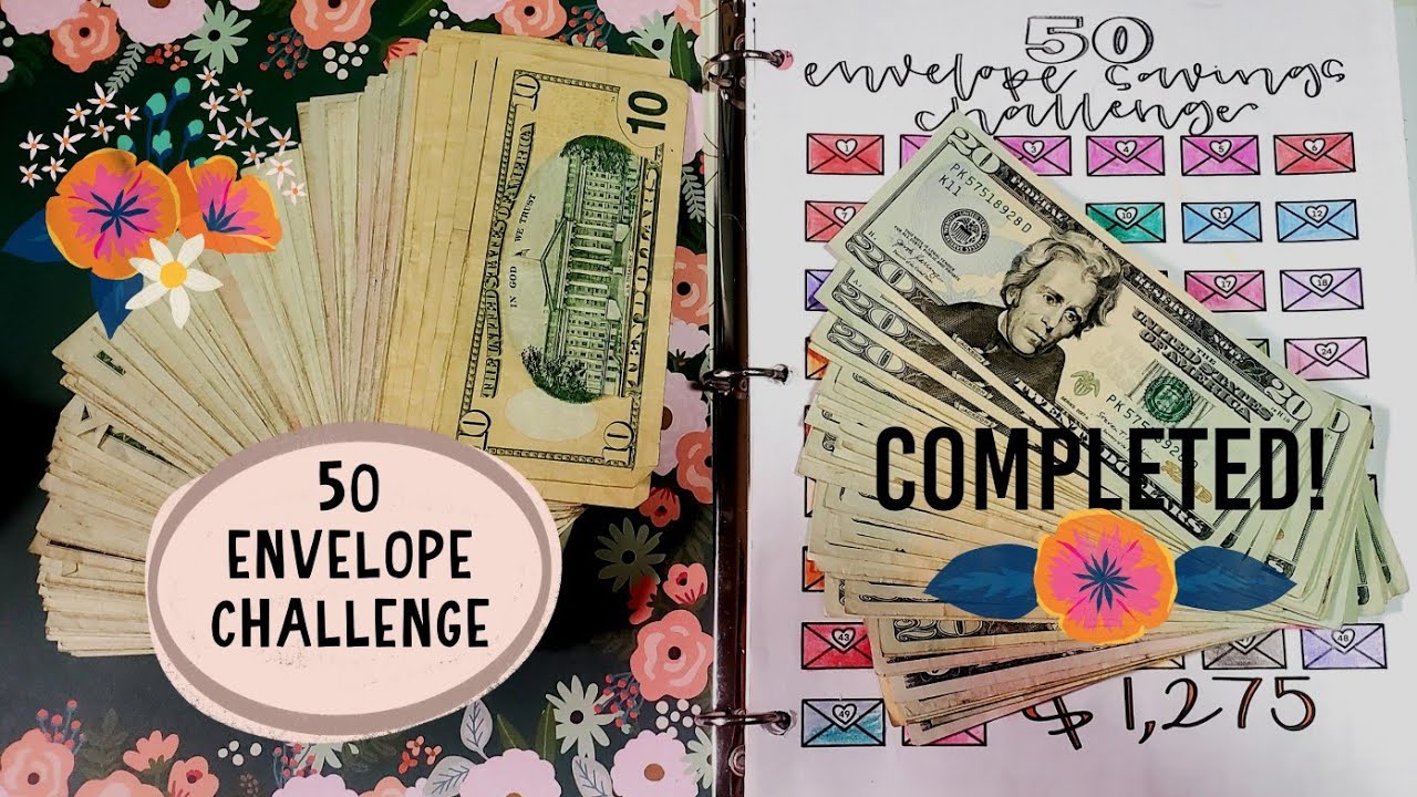 50 Envelope Savings Challenge- Completed!#savingmoney - YouTube