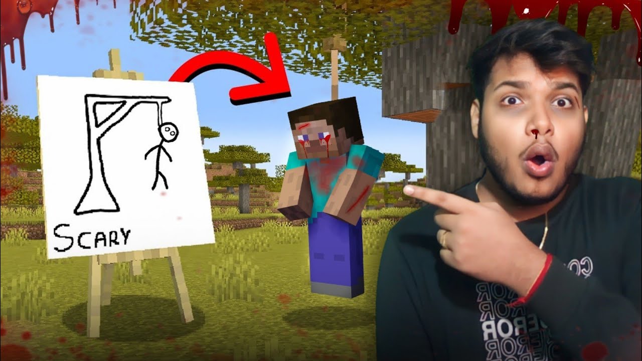 Minecraft Any Scary Build You draw You Get ! - YouTube