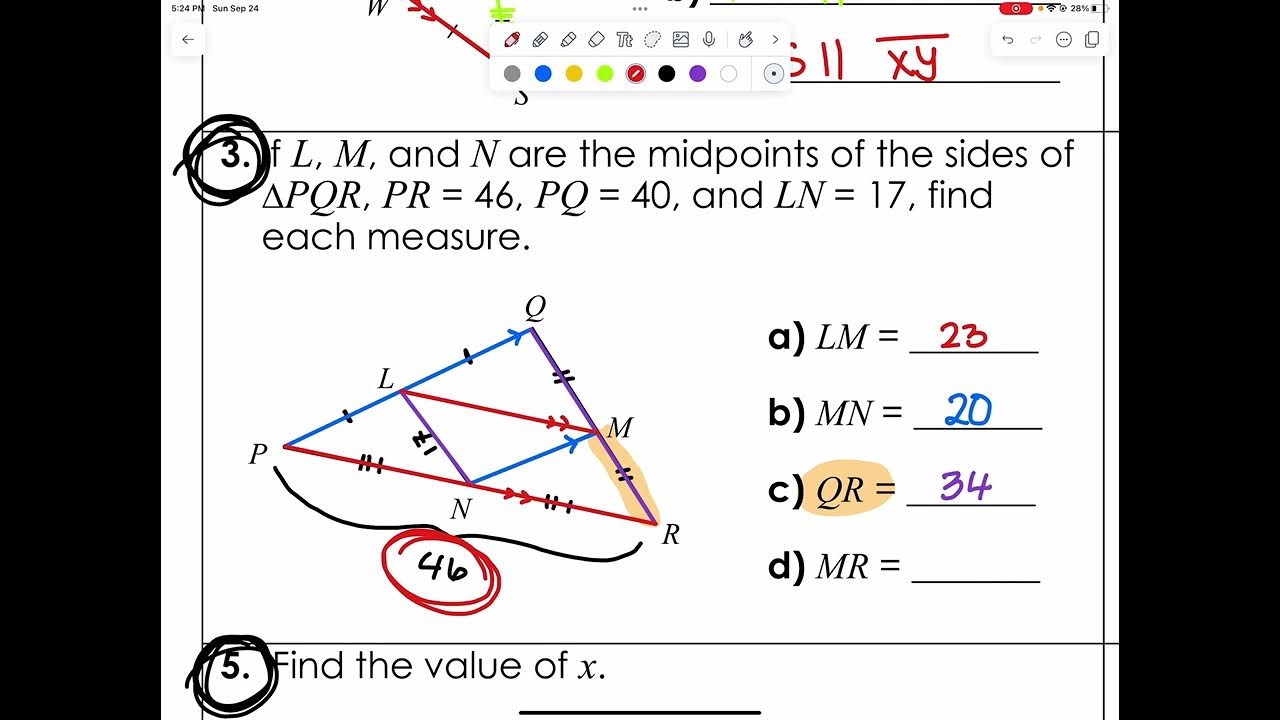 U3P1 - Triangle Midsegment Theorem Notes Pgs. 2-3 - YouTube
