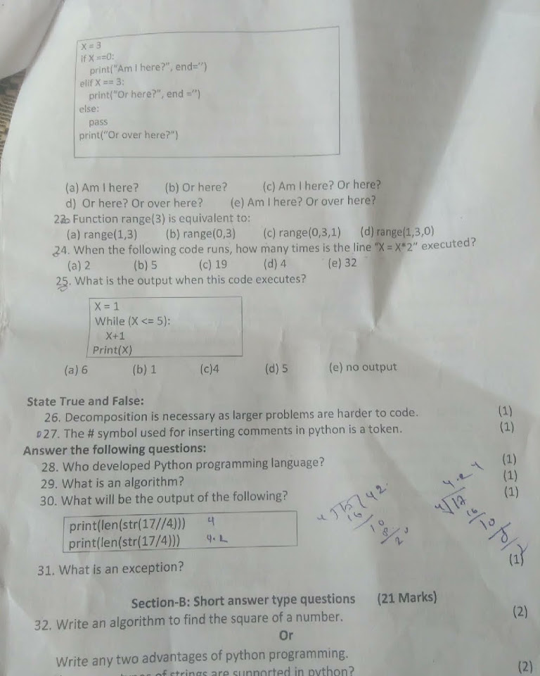 Class 11th Computer Science Sample Practice Paper Most Important Questions on Python - YouTube