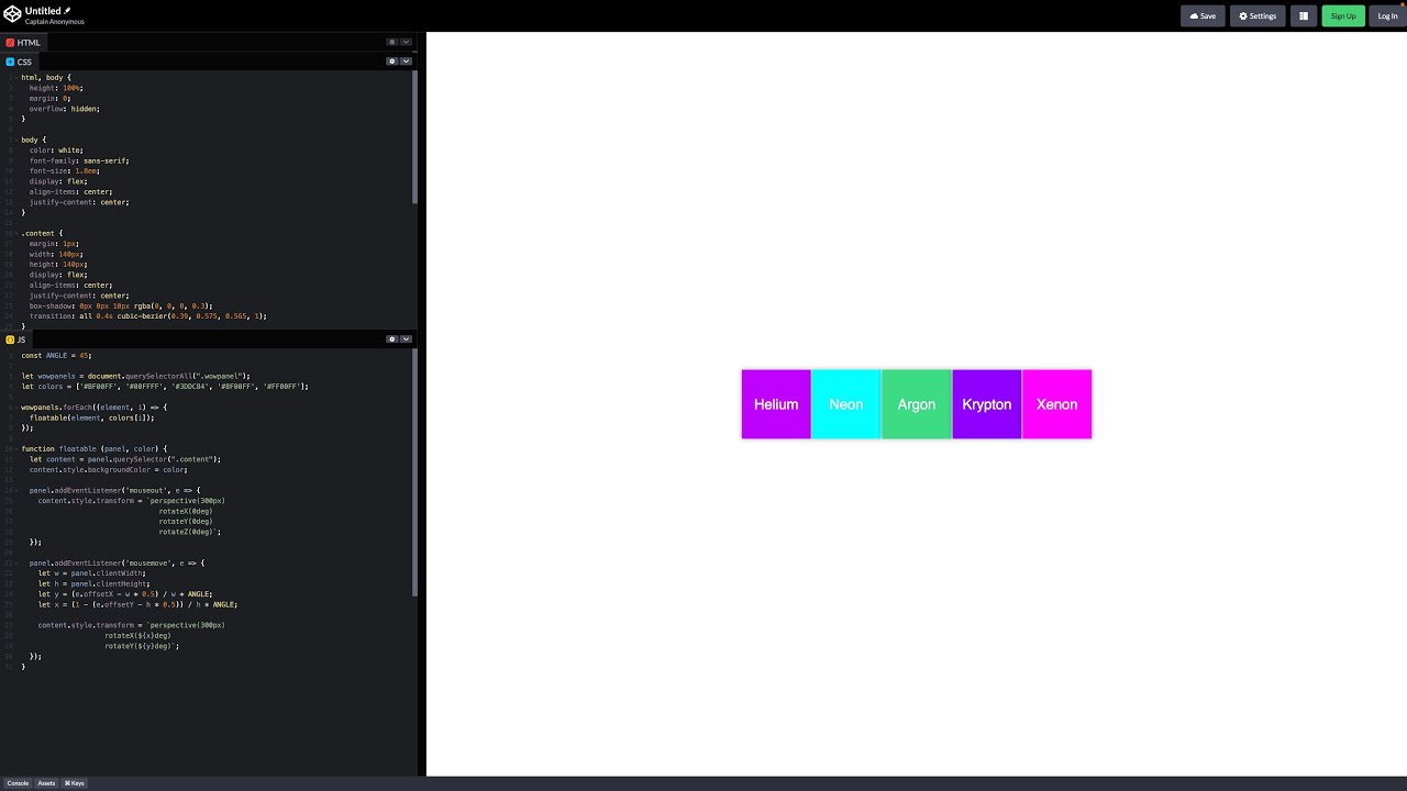 Interactive Floating Panels - YouTube