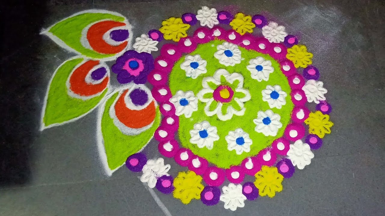 Muggulu without dots Easy Rangoli designs without dots and colours 2019 ...