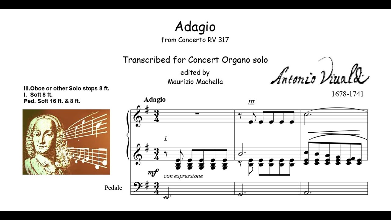 Vivaldi - Adagio from RV 317 - Organ transcription - YouTube