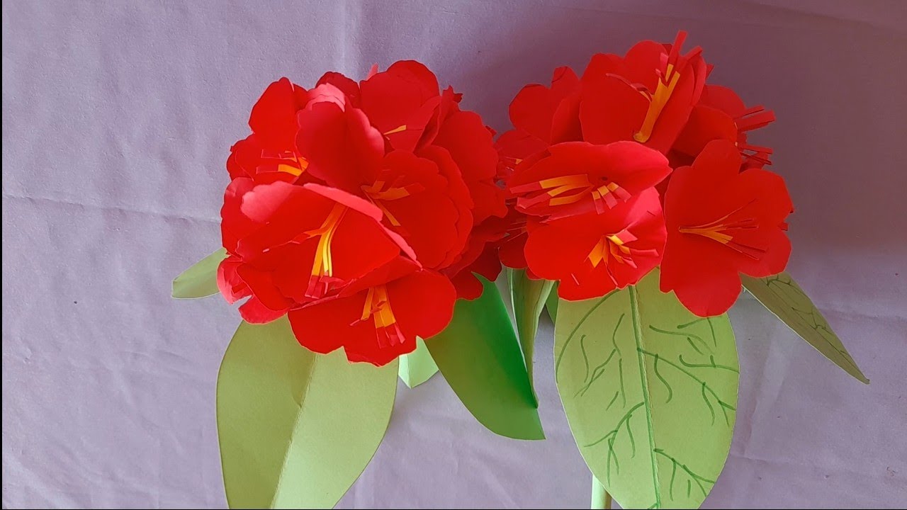 How to make Rhododendron (National Flower Laligurash) from paper # ...