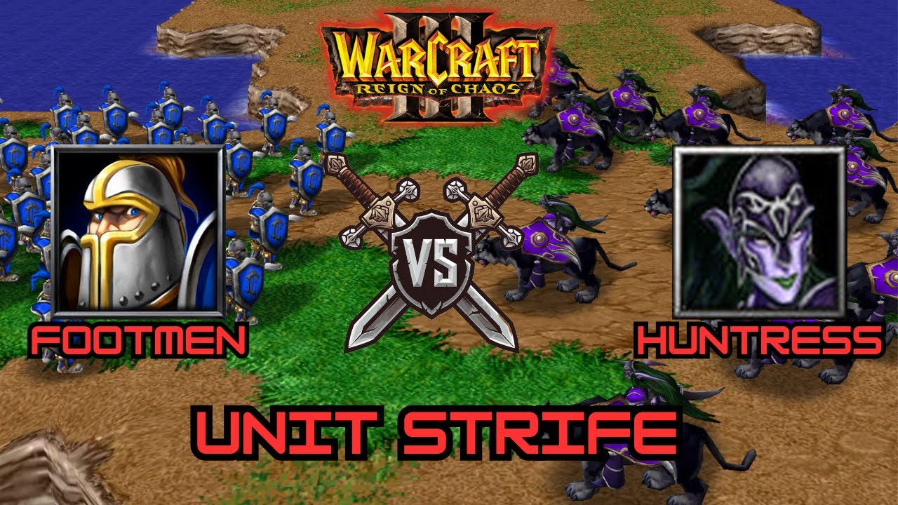 Footmen Vs. Huntresses (No Upgrades & Max Upgrades) - Warcraft 3 Unit ...