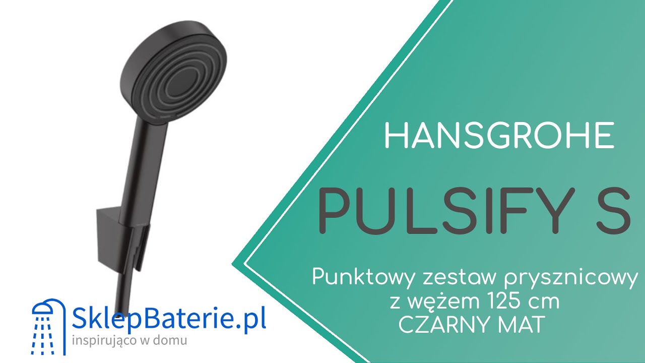 Pulsify S Punktowy zestaw prysznicowy CZARNY MAT z wężem 125 cm ...