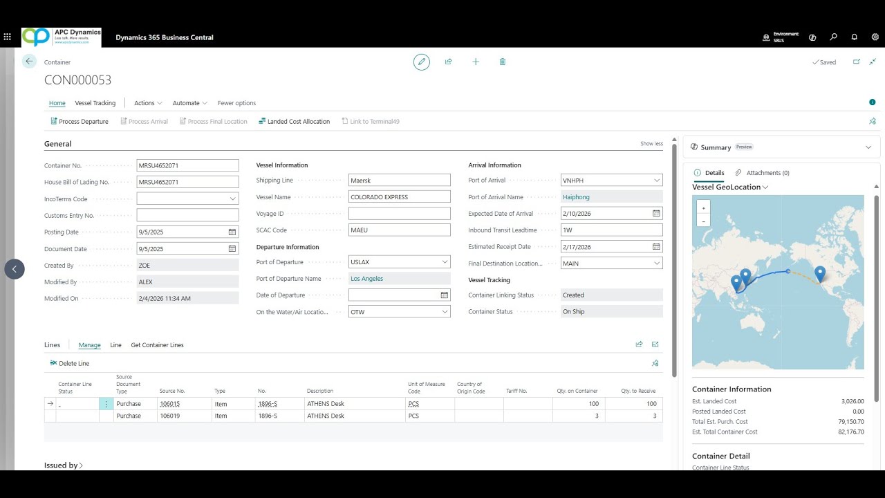 Real Time Tracking for Freight Containers in Dynamics 365 Business ...