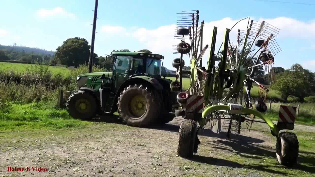 Raking and Baling for Silage - John Deere and McHale, with Claas. - YouTube