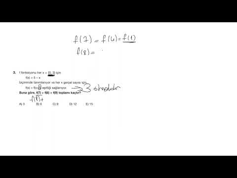 Fonksiyonlarda Uygulamalar Uygulama Test 6 Soru 3
