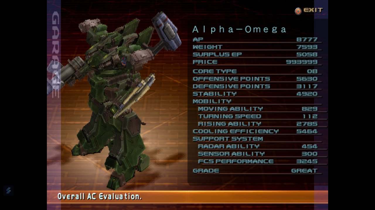 Armored Core AC Showcase - Alpha-Omega (AC Silent Line) - YouTube