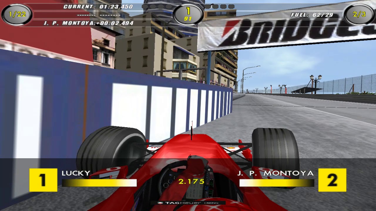 EA Sports F1 2002: Monte Carlo 3 laps, flag rules in 4:04.386 - YouTube