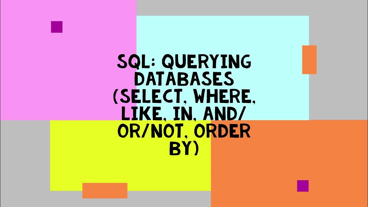 SQL- Querying ( operators , orderby ,wildcard characters) | SANA LECTURES By Prasanalakshmi ...