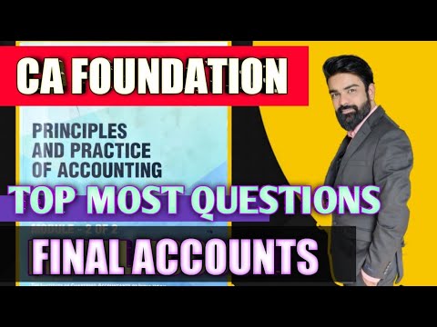 🔴CA foundation Most important Questions| Final accounts | Chapter 7 module 2 - YouTube