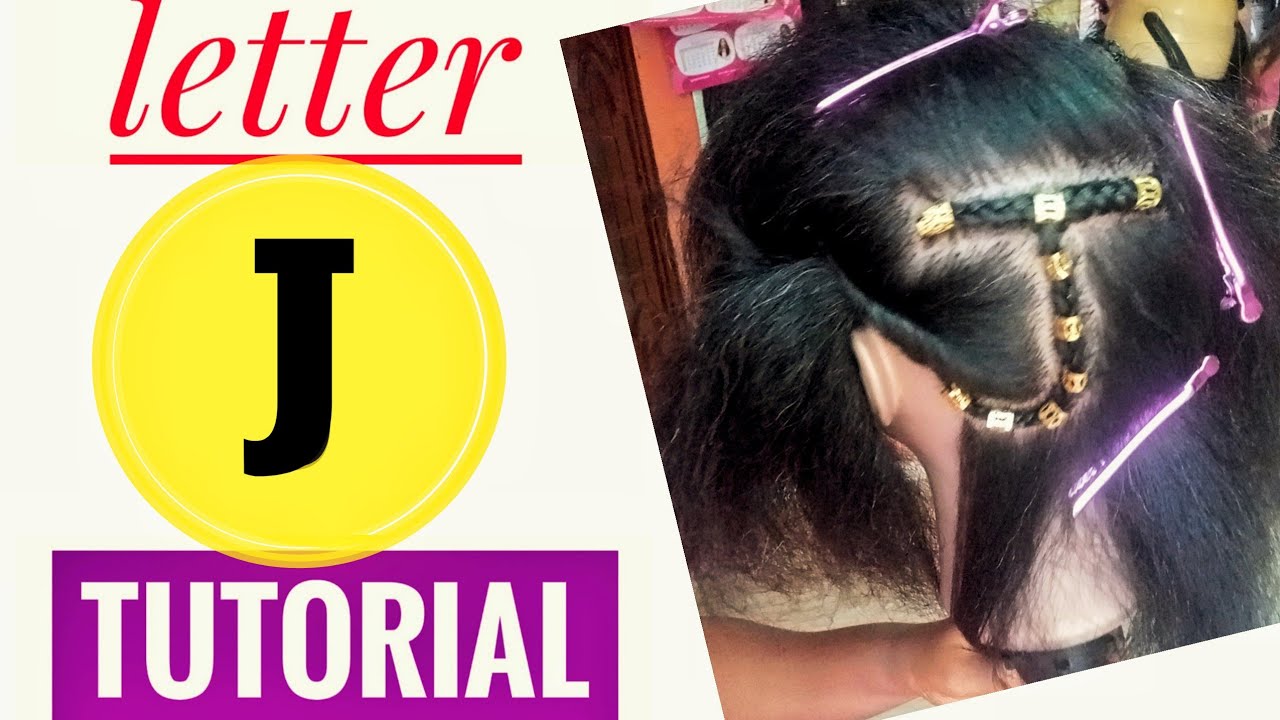 Braiding letters: How to braid letter J in hair tutorial. - YouTube