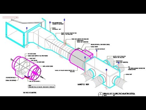 AutoCad Detailing ACMV _ VAV box. (round type) - YouTube
