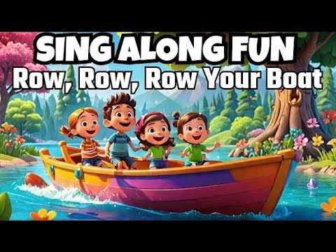 Row Row Row your Boat Gently Down the stream. Nursery rhyme with lyrics ...